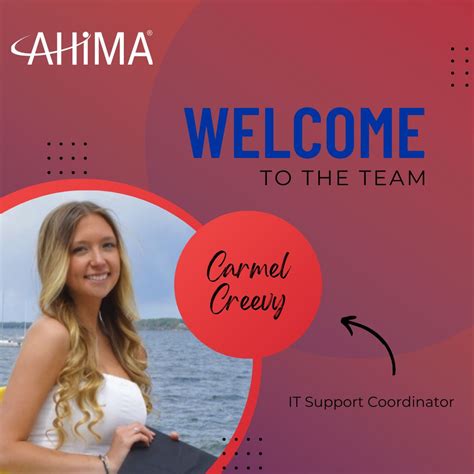 Ahima Would Like To Welcome Carmel Creevy To The Team As Our New It Support Coordinator Ahima