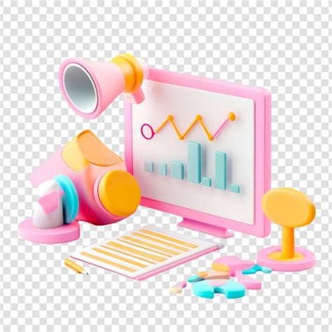 장난스러운 비즈니스 성장 차트 분홍색 성공 발표 무료 Psd 파일