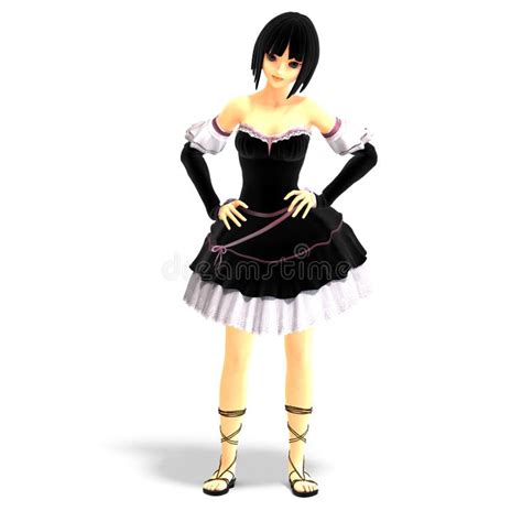 Young Cartoon Girl Gothic Clothes Stock Illustrations 104 Young