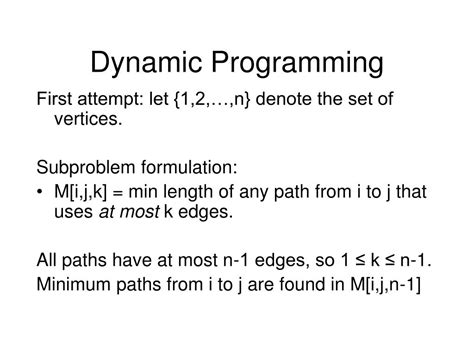 Ppt Dynamic Programming Algorithms For All Pairs Shortest Paths