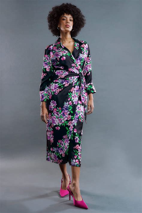 Satin Wrap Dress