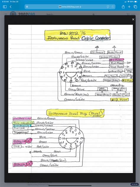 Instrument Cluster Connector 12 Pin Pinout Diagram ﻿ Bmw 2002 And Other 02