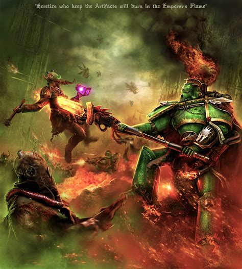 Salamanders Space Marine Adeptus Astartes Chaos Cultists