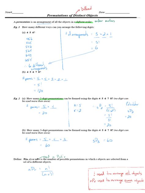 2 Permutations Of Distinct Objects Pdf Permutation Abstract Algebra
