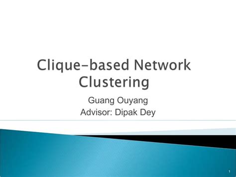 Clique Based Network Clustering Ppt