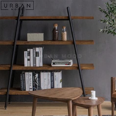 Elmo Industrial Solid Wood Display Shelf Urban Mood