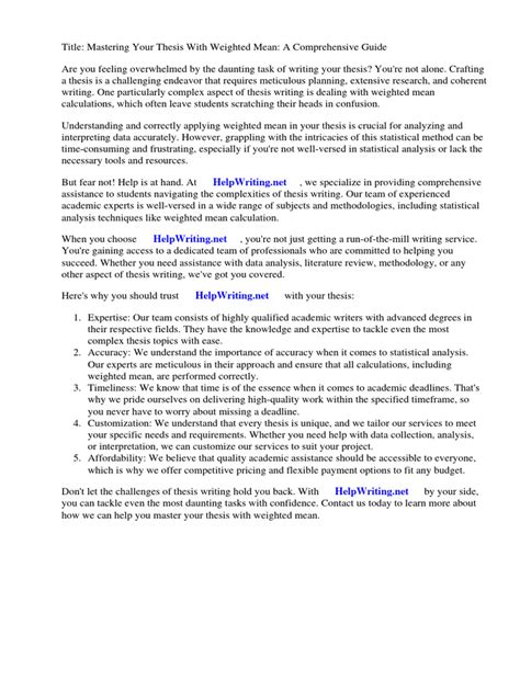 Thesis With Weighted Mean Pdf Quantitative Research Survey Methodology