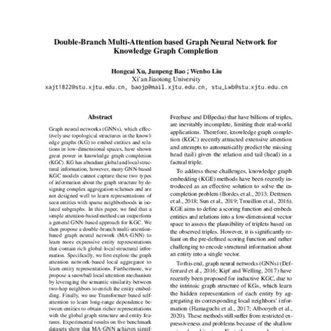 Double Branch Multi Attention Based Graph Neural Network For Knowledge