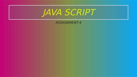 Js Assignment 4