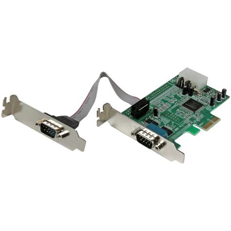 2 Port Low Profile Native Rs232 Pci Express Serial Card With 16550 Uart Dual