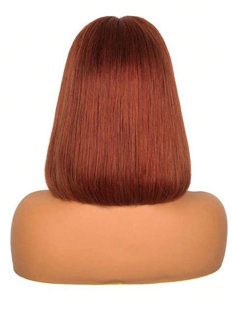 Reddish Brown Bob Wig Human Hair 13x4x1 Frontal Lace Wig 180 Density