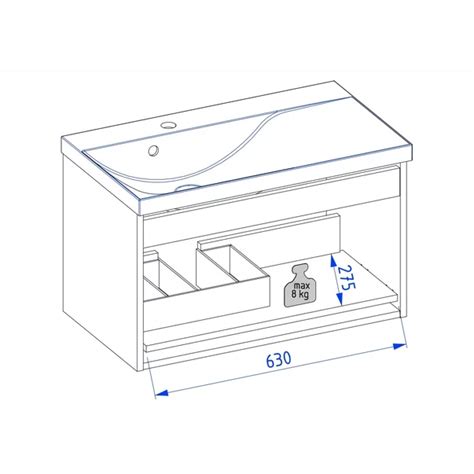 Set Dulap Suspendat Albastru Auriu Krofam E Vog 69 Cm Lavoar Incastrat
