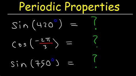 How To Evaluate Trigonometric Functions Using Periodic Properties Trigonometry Youtube