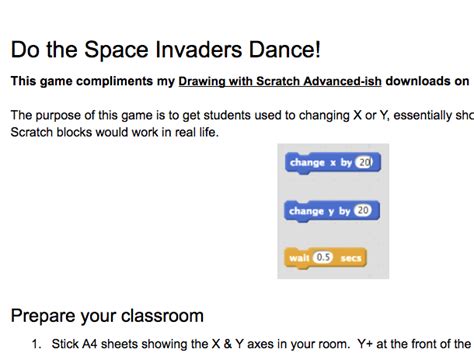 Do The Space Invaders Dance Planning For Scratch Teaching Resources
