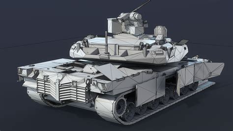Tank Abramsx Destroyed Low Poly 3d Model Turbosquid 1984253