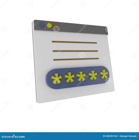 minimal 3d illustration login with password icon authentication verification 3d render stock