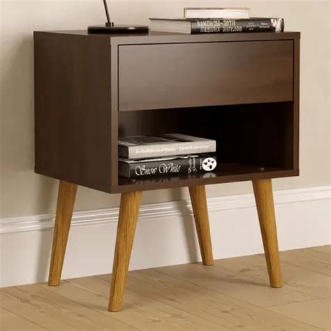 Mesita De Noche Villare Con 1 Cajón Jacaranda Madera Color Marrón Claro Mercadolibre