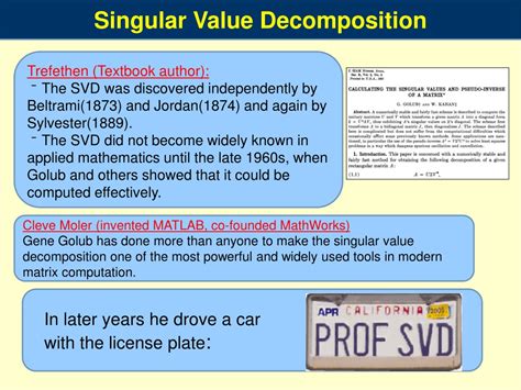 Ppt Singular Value Decomposition Powerpoint Presentation Free Download Id 9639400