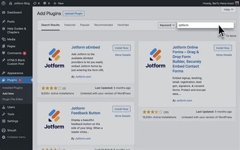 Jotform Wordpress Embed Form Integration Blogging Integrations