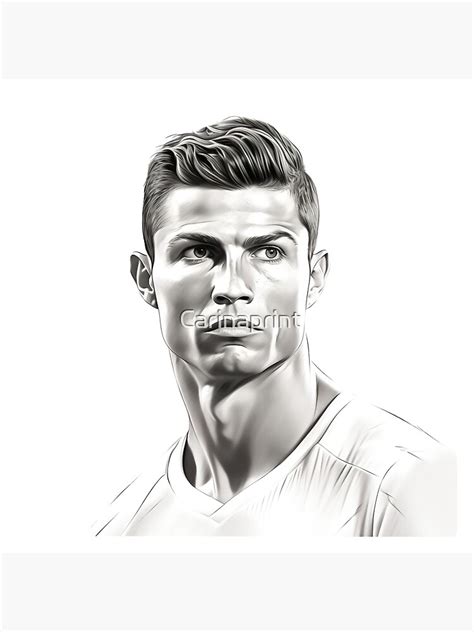 Portrait Cristiano Ronaldo Black And White Design Poster By