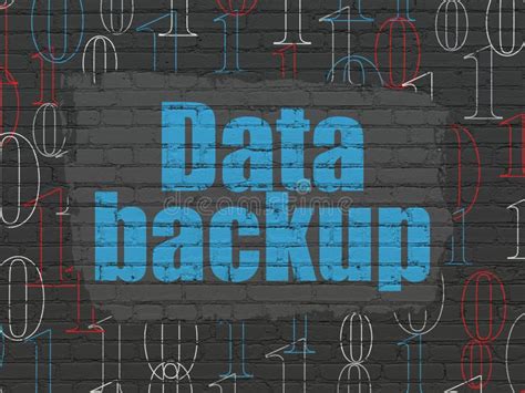 Data Concept Data Backup On Wall Background Stock Illustration