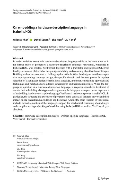 pdf on embedding a hardware description language in isabelle hol