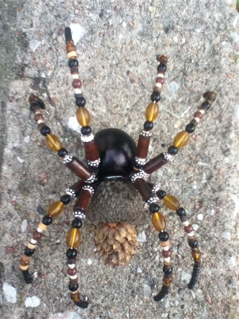 Handmade Glass Bead Spider By Stephanie Welchglass Beads Wood