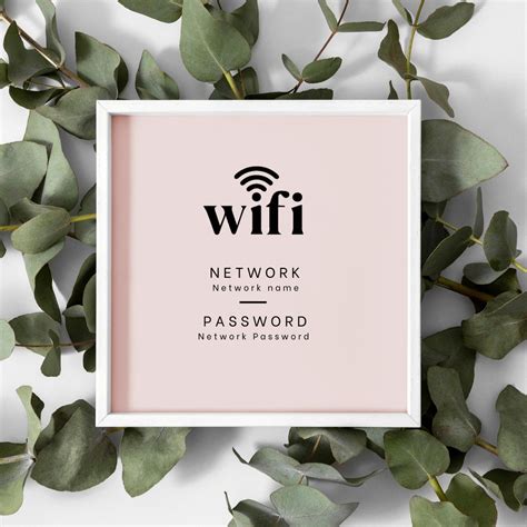 Wifi Password Sign Printable Wifi Sign Template Modern Pink Cute Wifi Sign For Guests Office