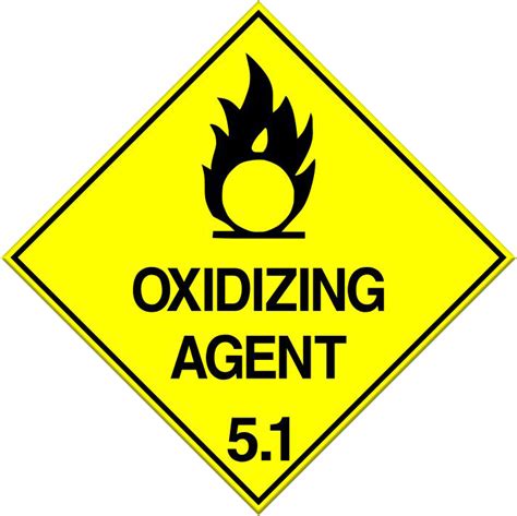 Dangerous Goods Sign Oxidizing Agent 5 1 Sign Here Signs