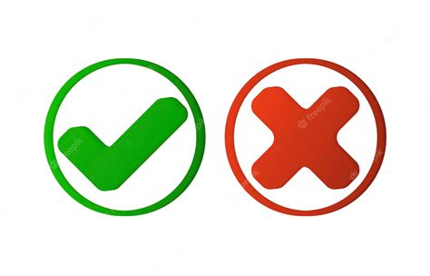 Premium Vector Correct Incorrect Sign Right And Wrong Mark Icon Set Green Tick And Red Cross