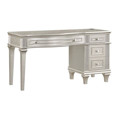 Willa Arlo™ Interiors Orrwell 4 Drawer Vanity Desk In Silver Oak