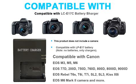 Kwtoul Lp E17 Lc E17c Cargador De Batería Lp E17 Compatible Con Canon Eos Rebel T7i T6i T6s
