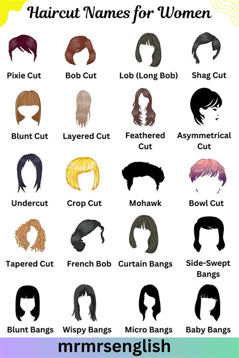 100 Haircuts Names For Women In English With Pictures Mr Mrs English