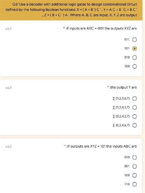 Solved Q3 Use A Decoder With Additional Logic Gates To