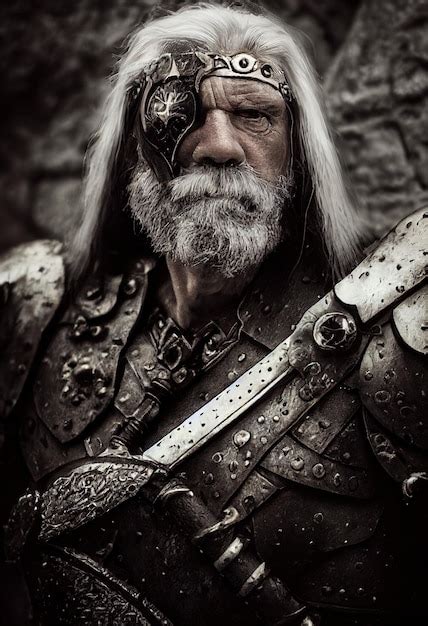 Premium Photo Portrait Of An Ancient Warrior With A Beard And In