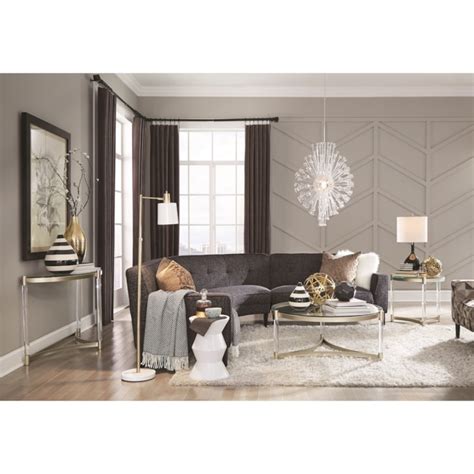 Belfort Select Silas 191423548 Transitional Round Glass End Table With