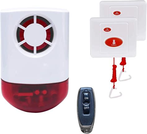 Wireless Strobe Siren Panic Alarm Button For Home Caring Loud Outdoor Sos Alert System For Store