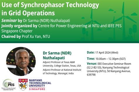 Seminar Use Of Synchrophasor Technology In Grid Operations By Dr