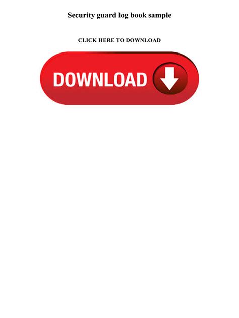 Fillable Online Security Guard Log Book Sample Fax Email Print PdfFiller