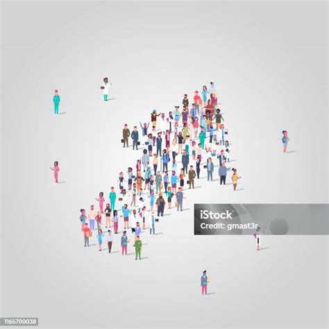 사람들이 모여 금융 화살표의 모양으로 모여 상징 소셜 미디어 커뮤니티 성공적인 성장 개념 다른 직업 직원 그룹 전체 길이 서 공동체에 대한 스톡 벡터 아트 및 기타 이미지