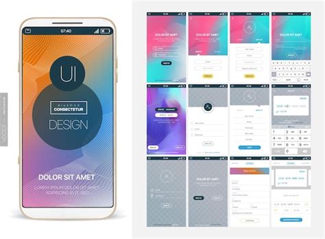 Premium Vector Design Mobile Application Ui Ux Gui Screens With