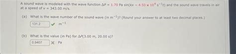 Solved A Sound Wave Is Modeled With The Wave Function Chegg