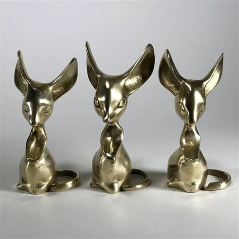 Trio Of Brass Mice Trending Outfits Brass Etsy