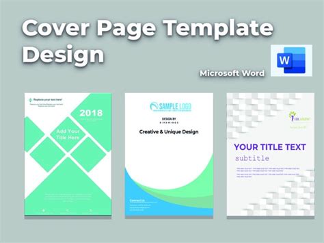 Cover Page Design In Ms Word Upwork
