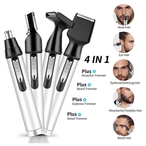 Badu Bg 4 в 1 Електрически тример за нос и уши за мъже Машинка за подстригване Епилация Брада