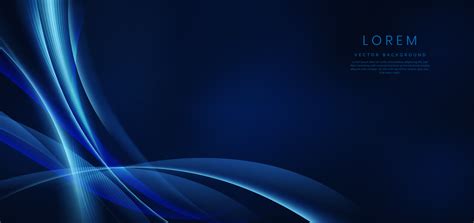 Abstract Technology Futuristic Glowing Blue Curved Line On Dark Blue