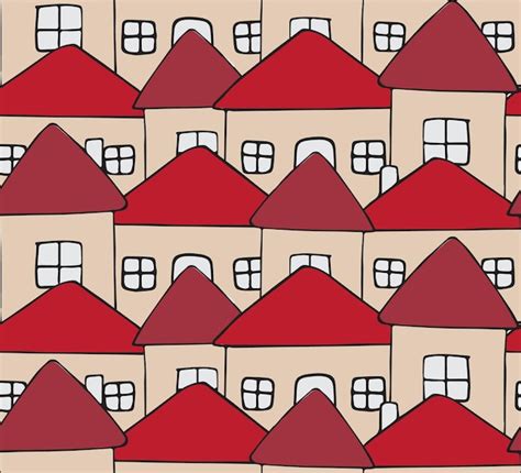 Premium Vector Seamless Pattern Of Hand Drawn Houses