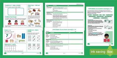 Eyfs Assessment Supporting White Rose Maths Growing 6 7 8