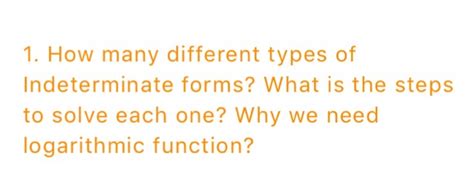 Solved 1 How Many Different Types Of Indeterminate Forms Solved 1 How Many Different Types Of Indeterminate Forms