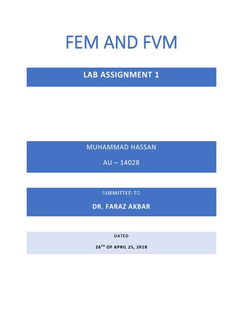 Fem Lab Task 1 Pdf Finite Element Method Partial Differential Equation